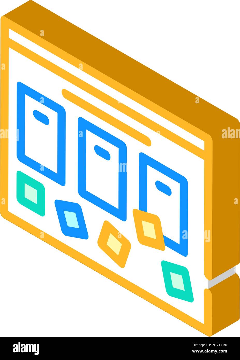 task board isometric icon vector color illustration Stock Vector Image ...
