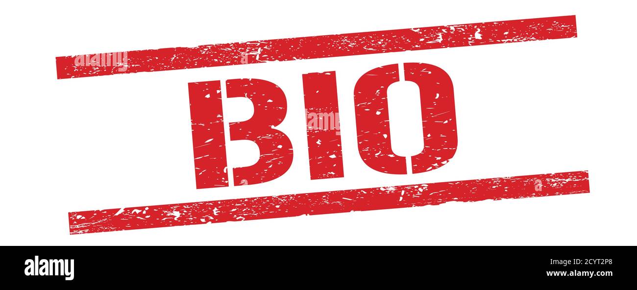 Bio text on red Cut Out Stock Images & Pictures - Alamy