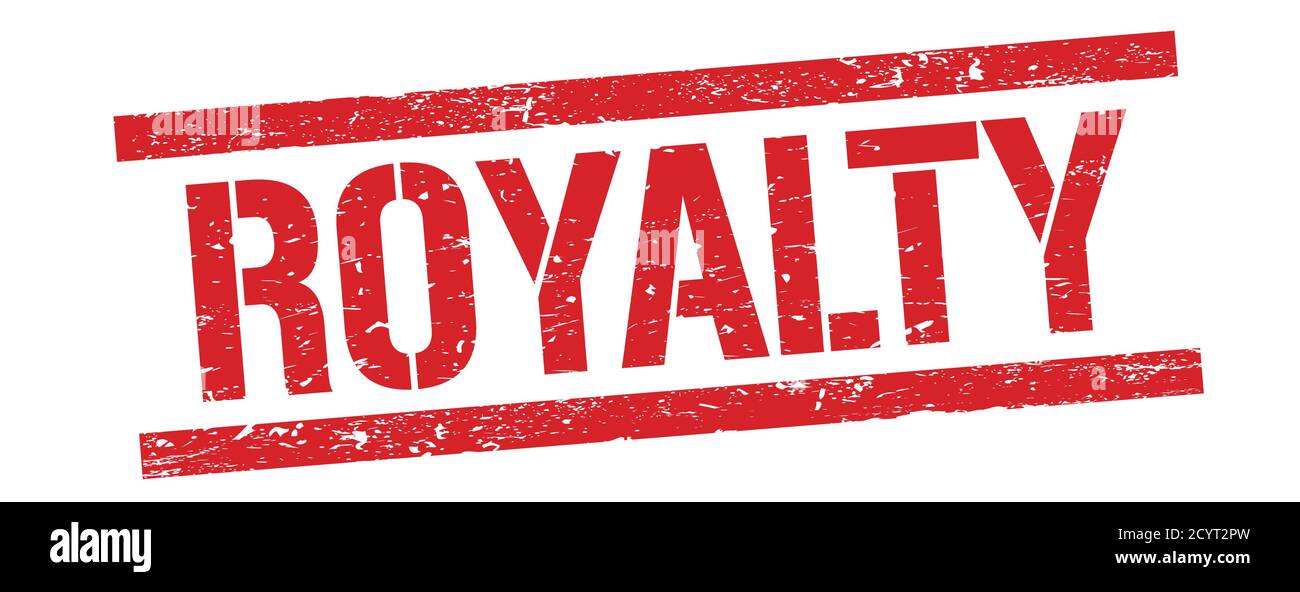 ROYALTY text on red grungy rectangle stamp sign Stock Photo - Alamy