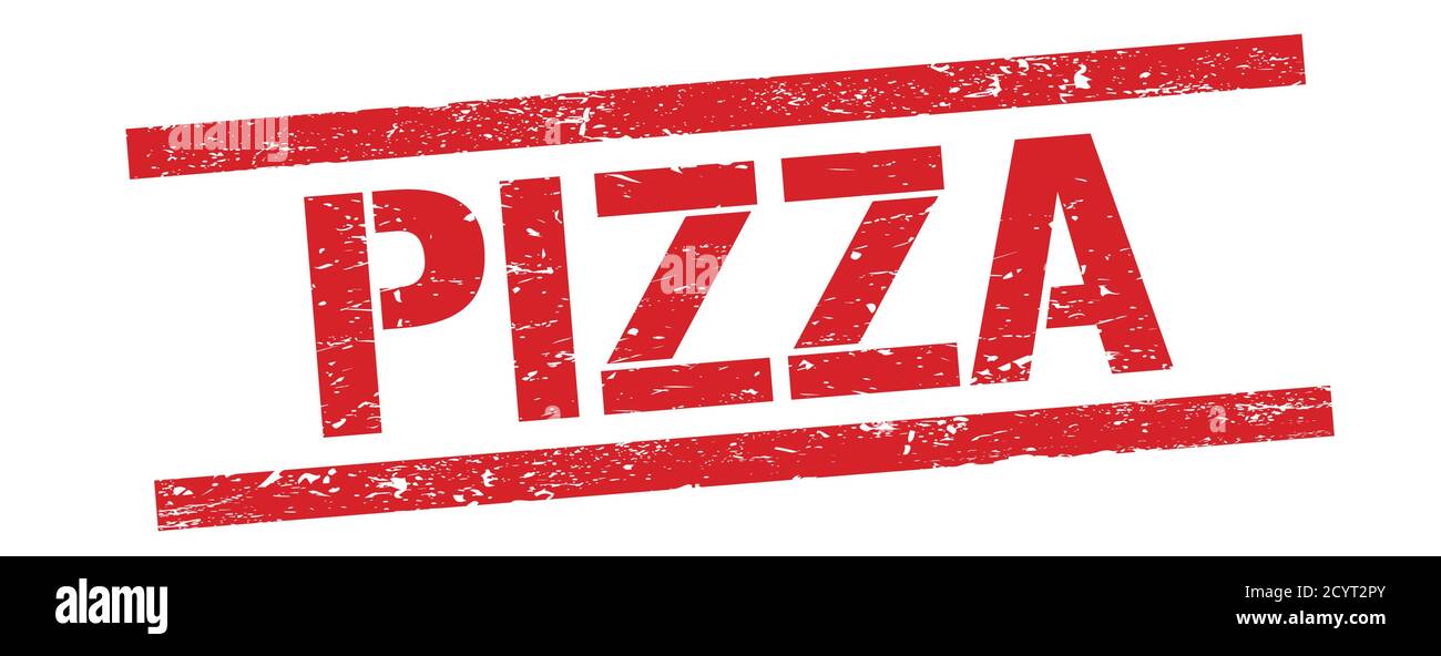 PIZZA text on red grungy rectangle stamp sign Stock Photo - Alamy