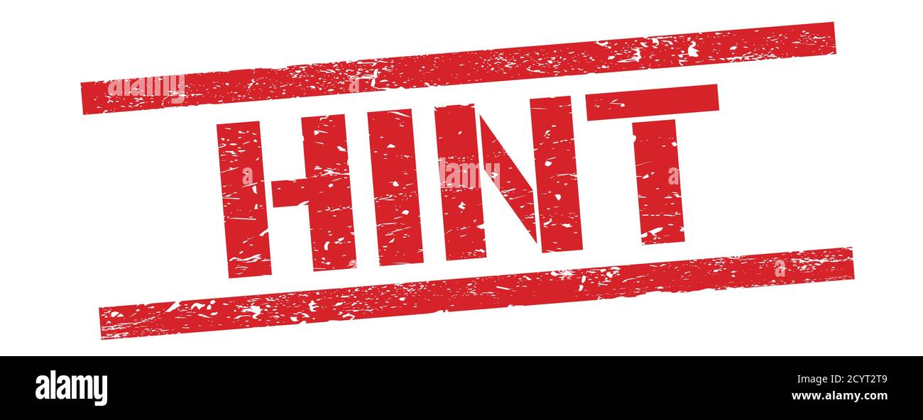 HINT text on red grungy rectangle stamp sign Stock Photo - Alamy