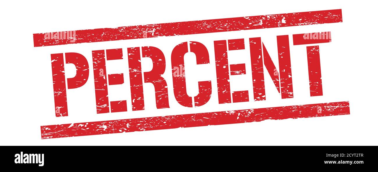 PERCENT text on red grungy rectangle stamp sign Stock Photo - Alamy