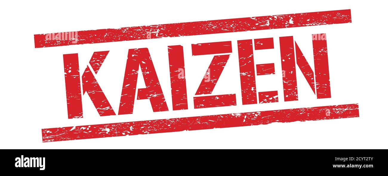 KAIZEN text on red grungy rectangle stamp sign Stock Photo - Alamy
