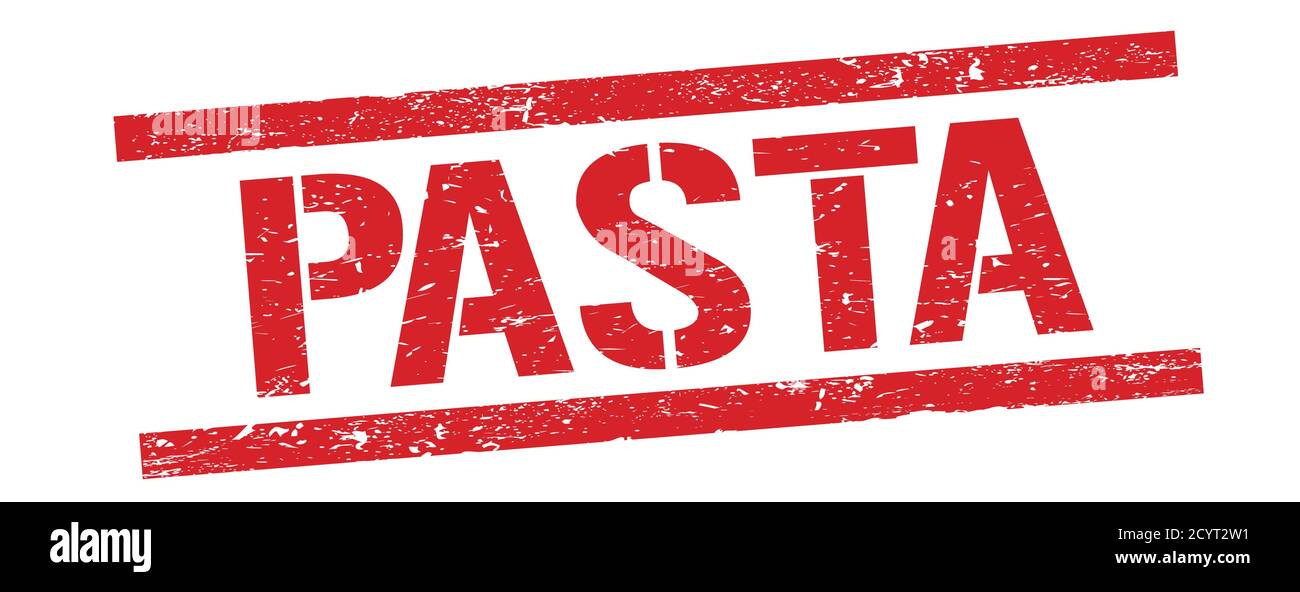 PASTA text on red grungy rectangle stamp sign Stock Photo - Alamy