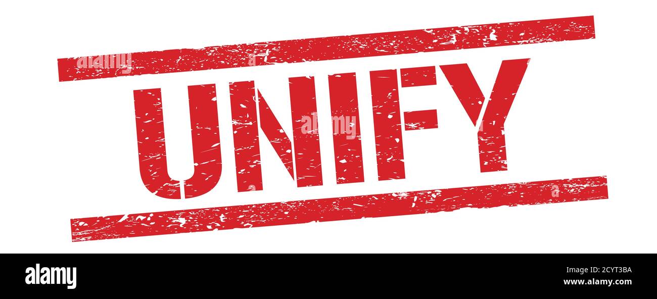UNIFY text on red grungy rectangle stamp sign Stock Photo - Alamy