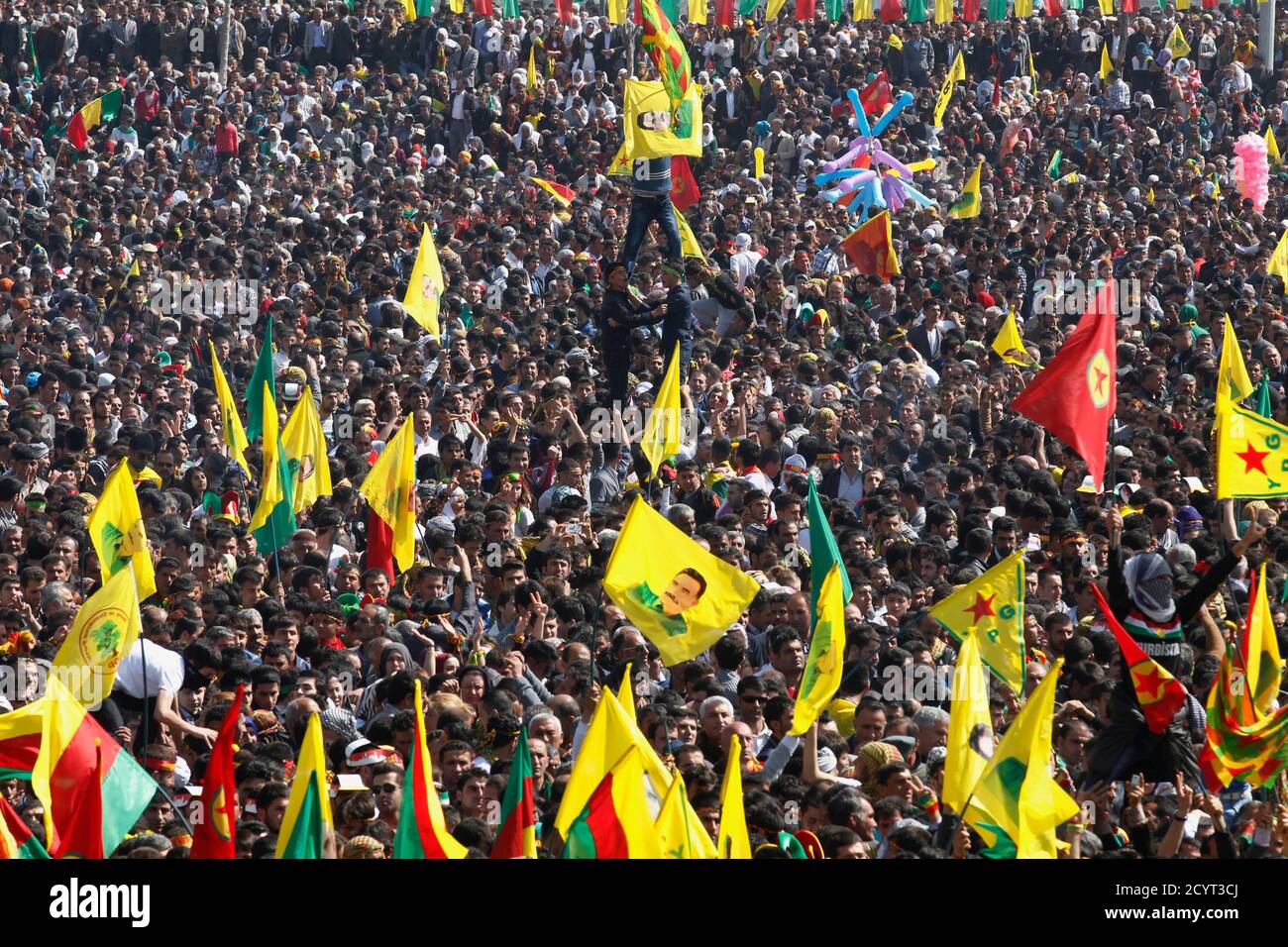 Kurdish flags and portraits hi-res stock photography and images - Alamy