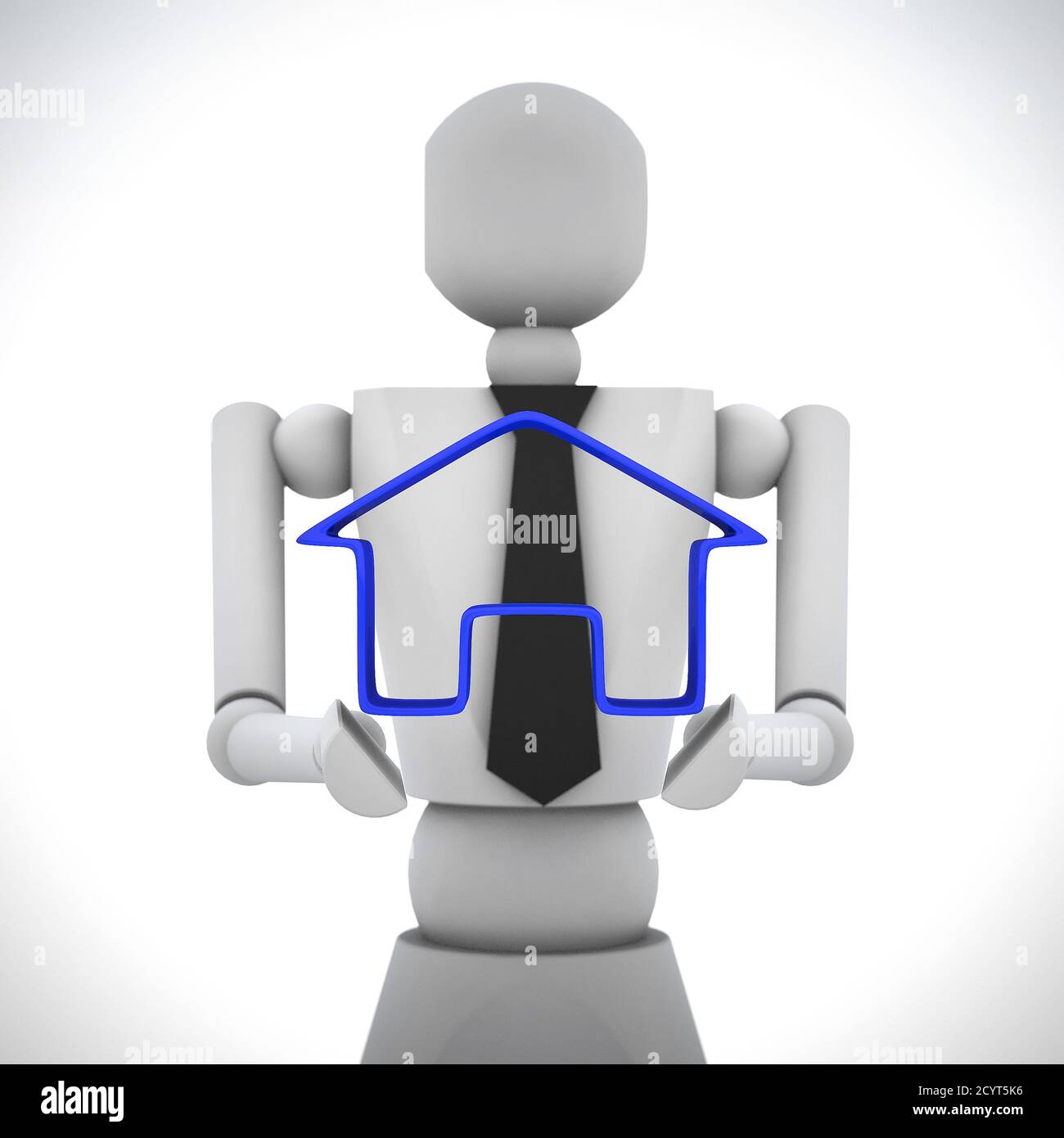 The business wooden doll 3d illustration Stock Photo - Alamy