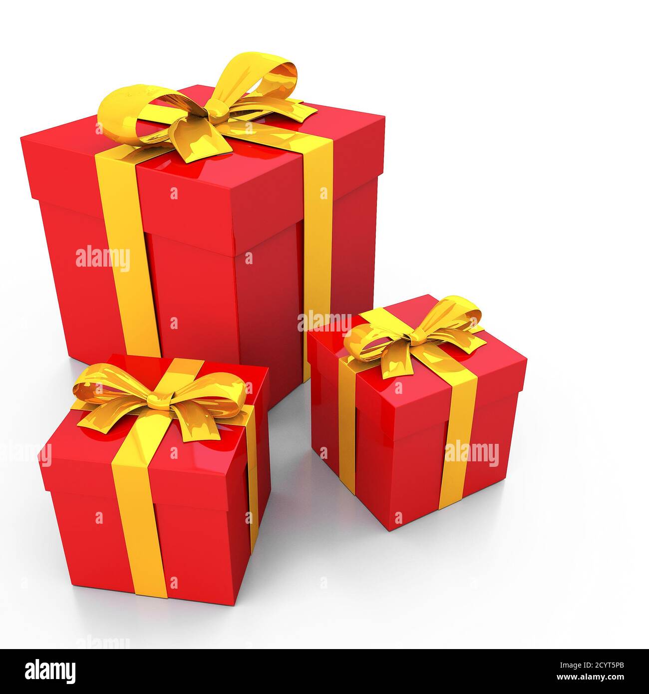 Red gift box and gold ribbon Stock Photo - Alamy