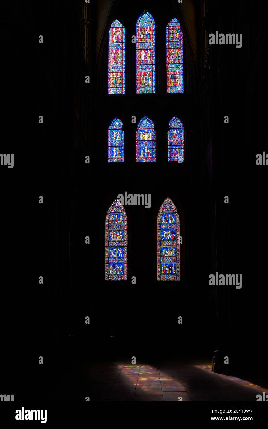 Stained Glass Windows At The South East Transept Of The Norman