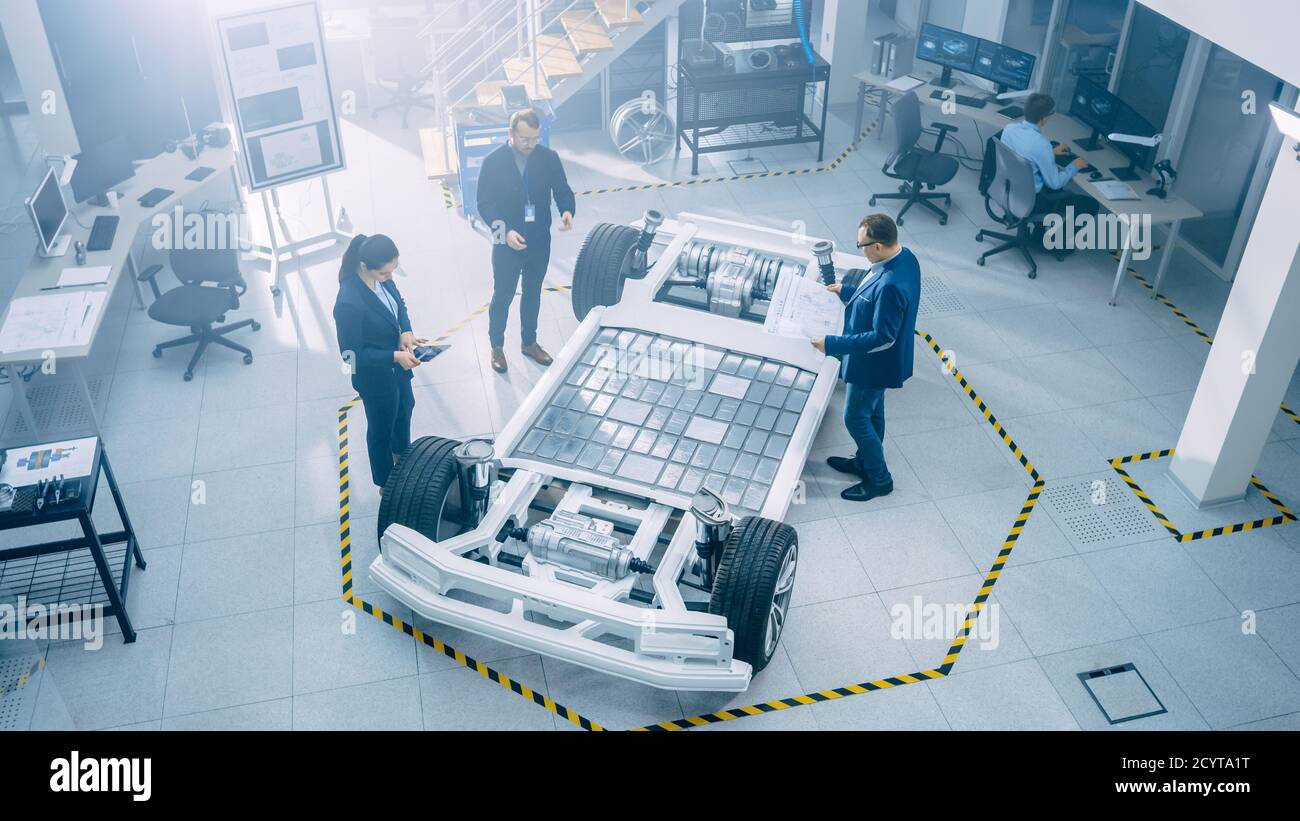 Team of Automobile Design Engineers in Automotive Innovation Facility ...