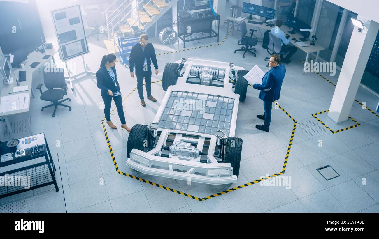 Team of Automobile Design Engineers in Automotive Innovation Facility ...