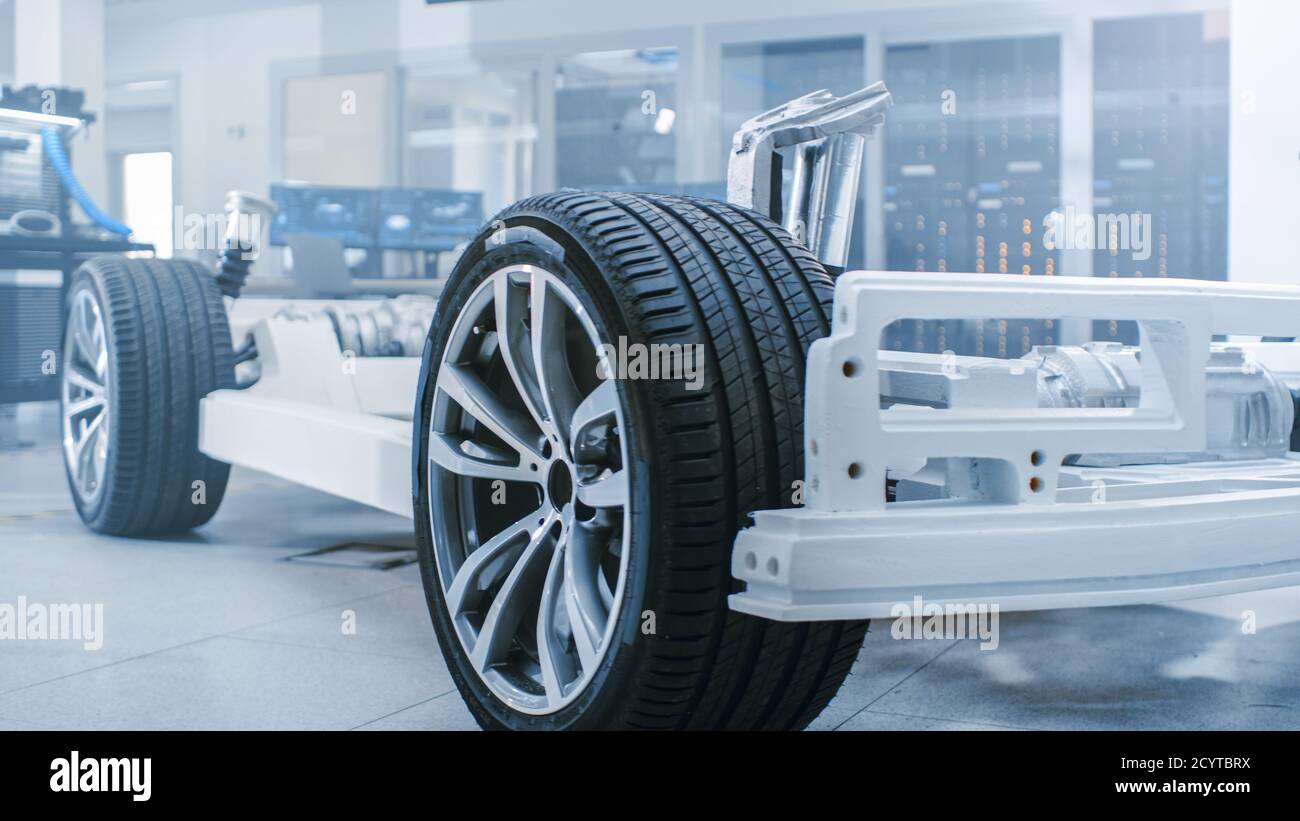 Concept of Authentic Electric Car Platform Chassis Prototype Standing ...