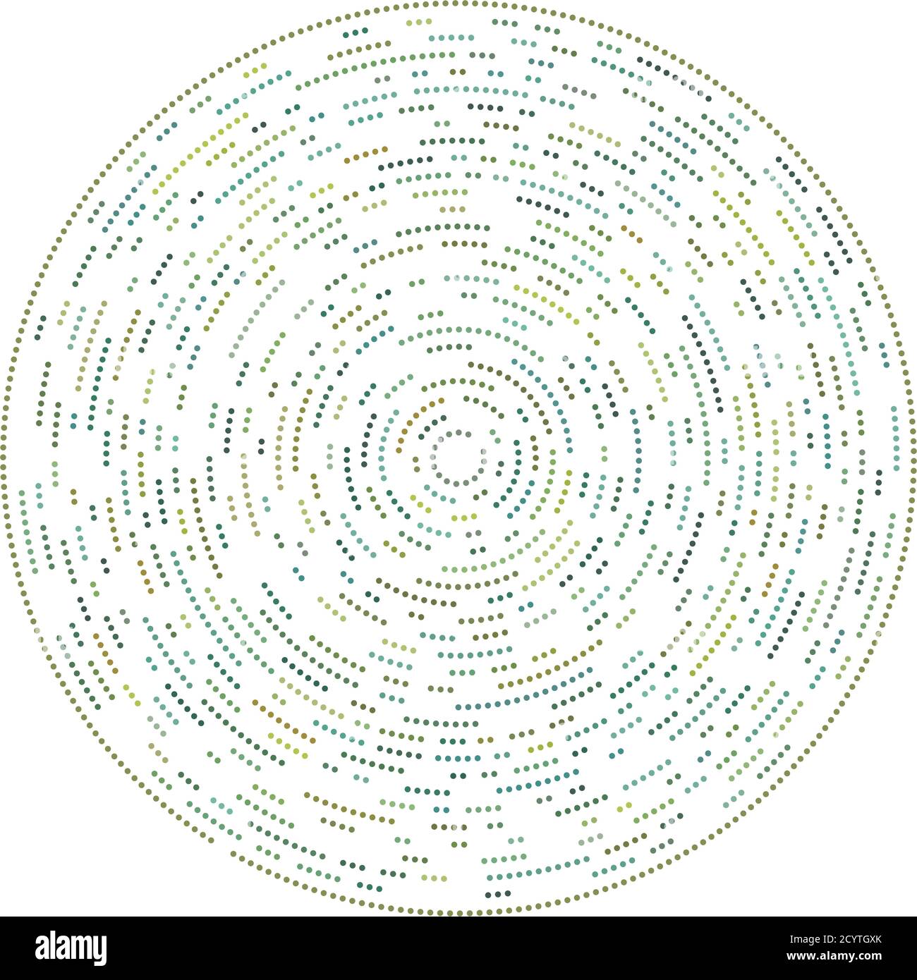 Abstract circular ,radial design element. Geometric radiating dashed ...