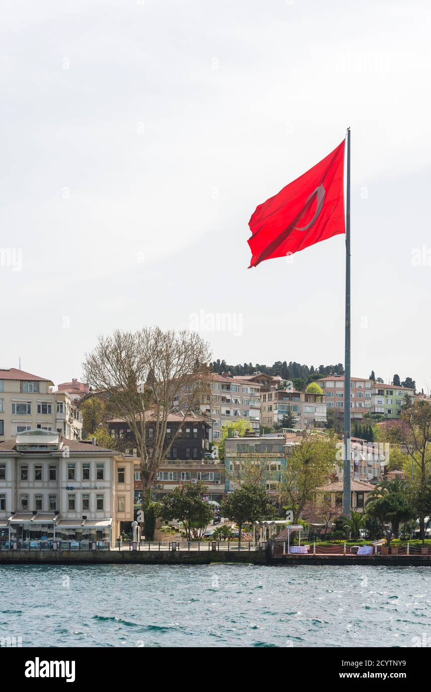Turkish Flag on the Bosphorus Stock Photo - Alamy