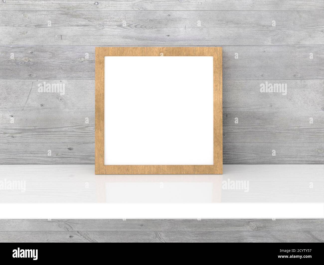 Interior layout of a poster with a square wooden frame Stock Photo - Alamy