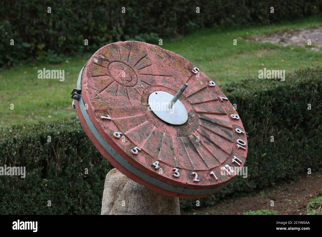 A beautiful sundial in the city park Stock Photo - Alamy