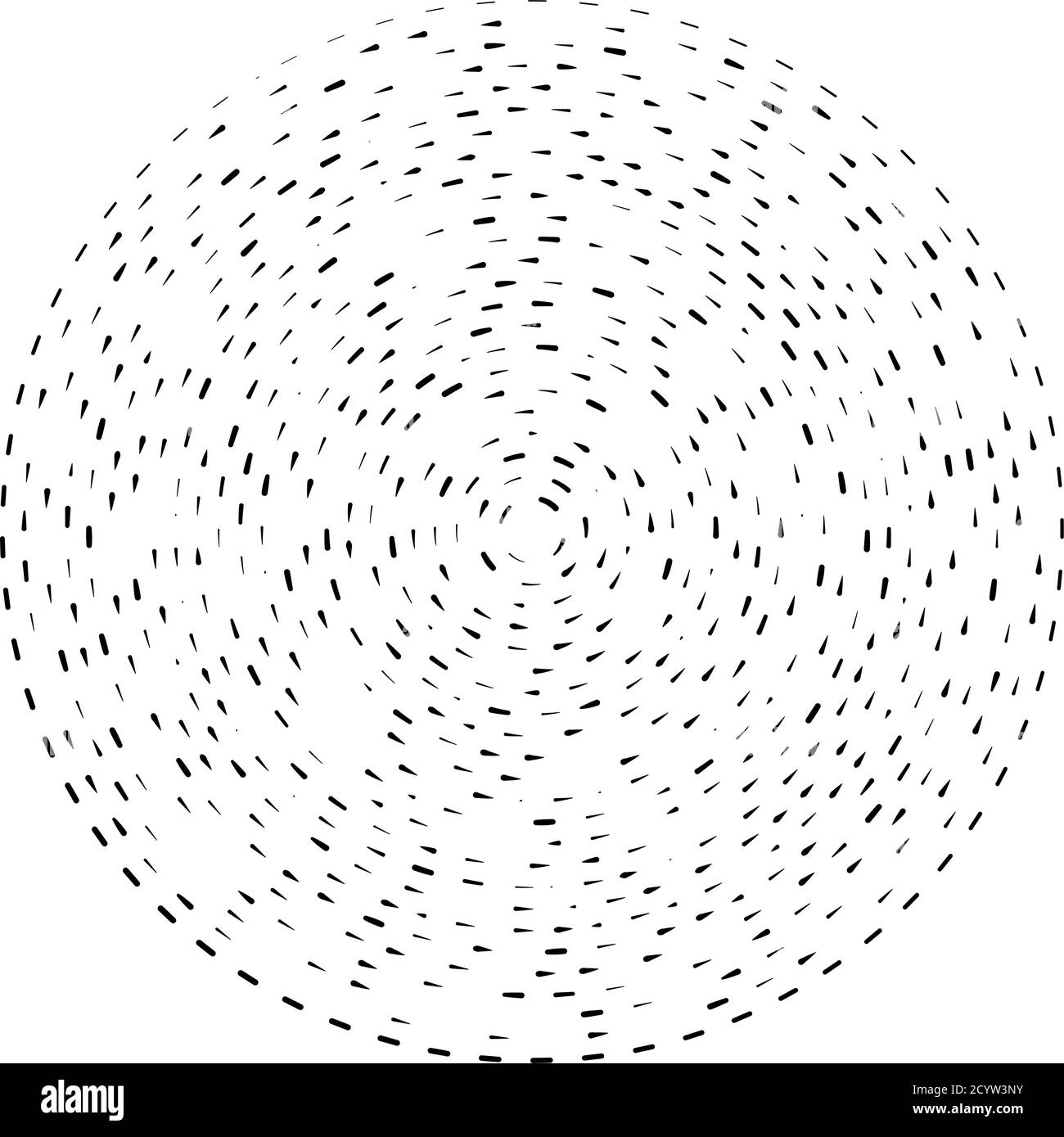 Abstract circular ,radial design element. Geometric radiating dashed ...