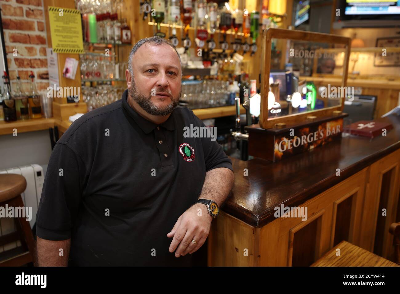 Sean McLaughlin, owner of George's Bar on Bishop Street in Derry City ...