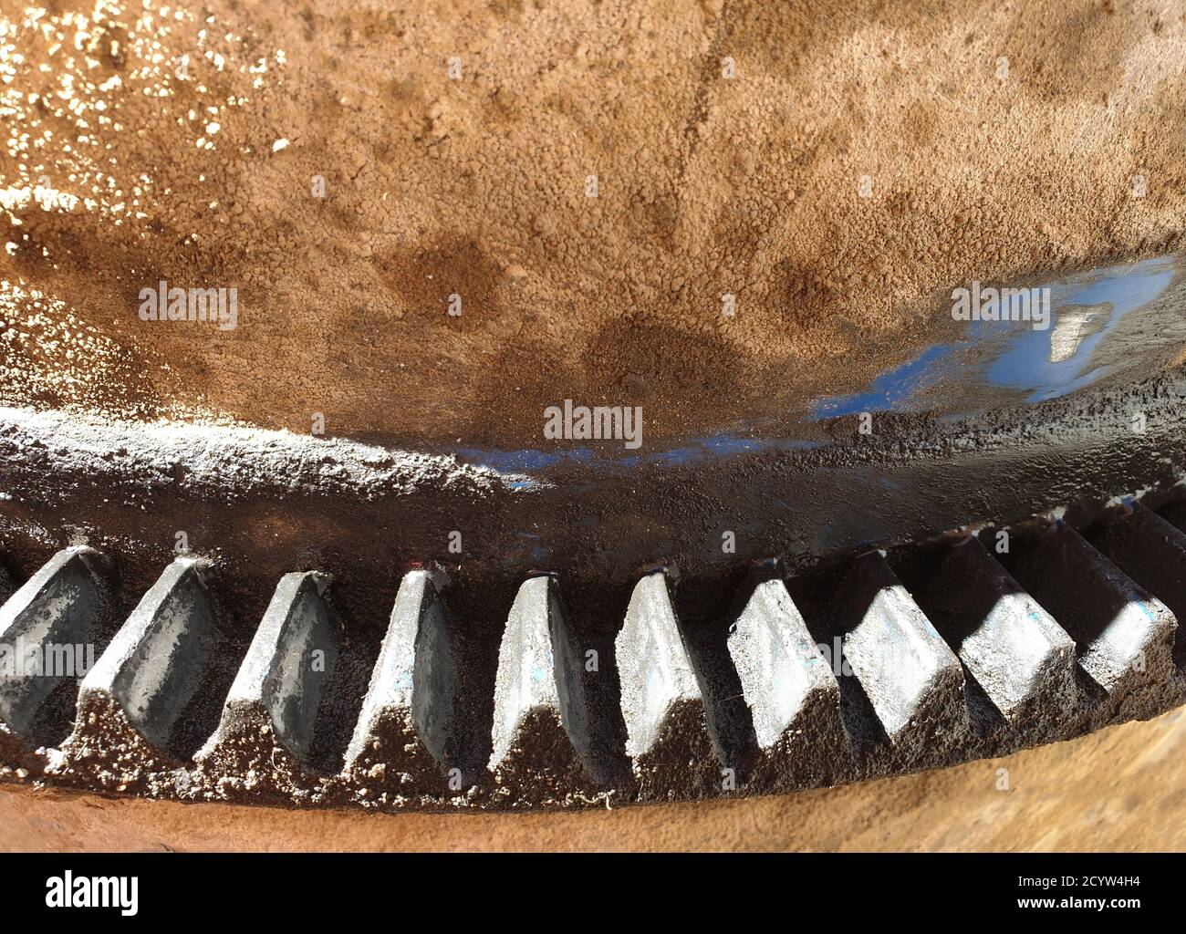 Abstract art photograph of a stone staircase on a brown background and ...