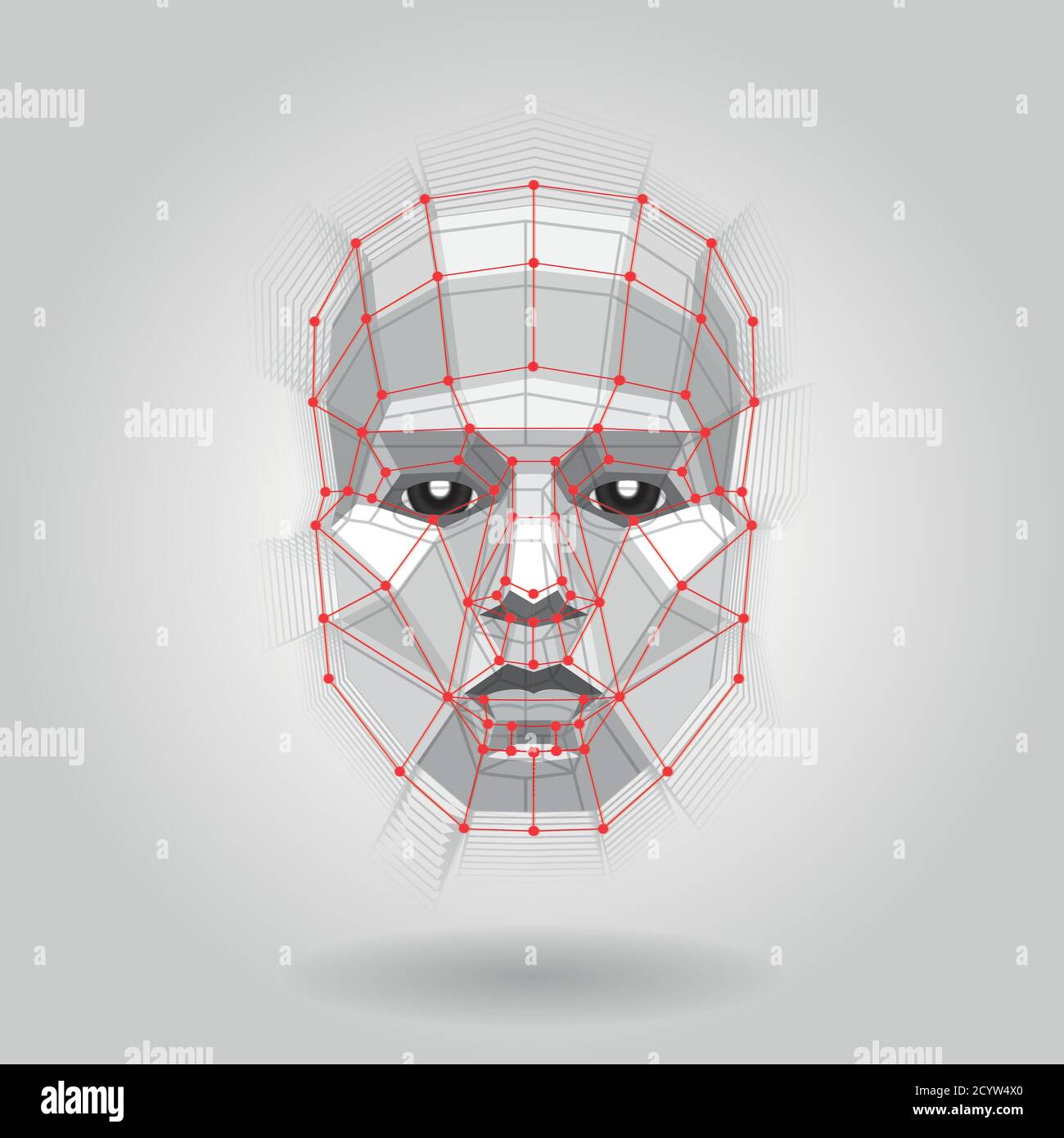 Polygonal human face on light. Futuristic Concept Abstract 3D Face by ...