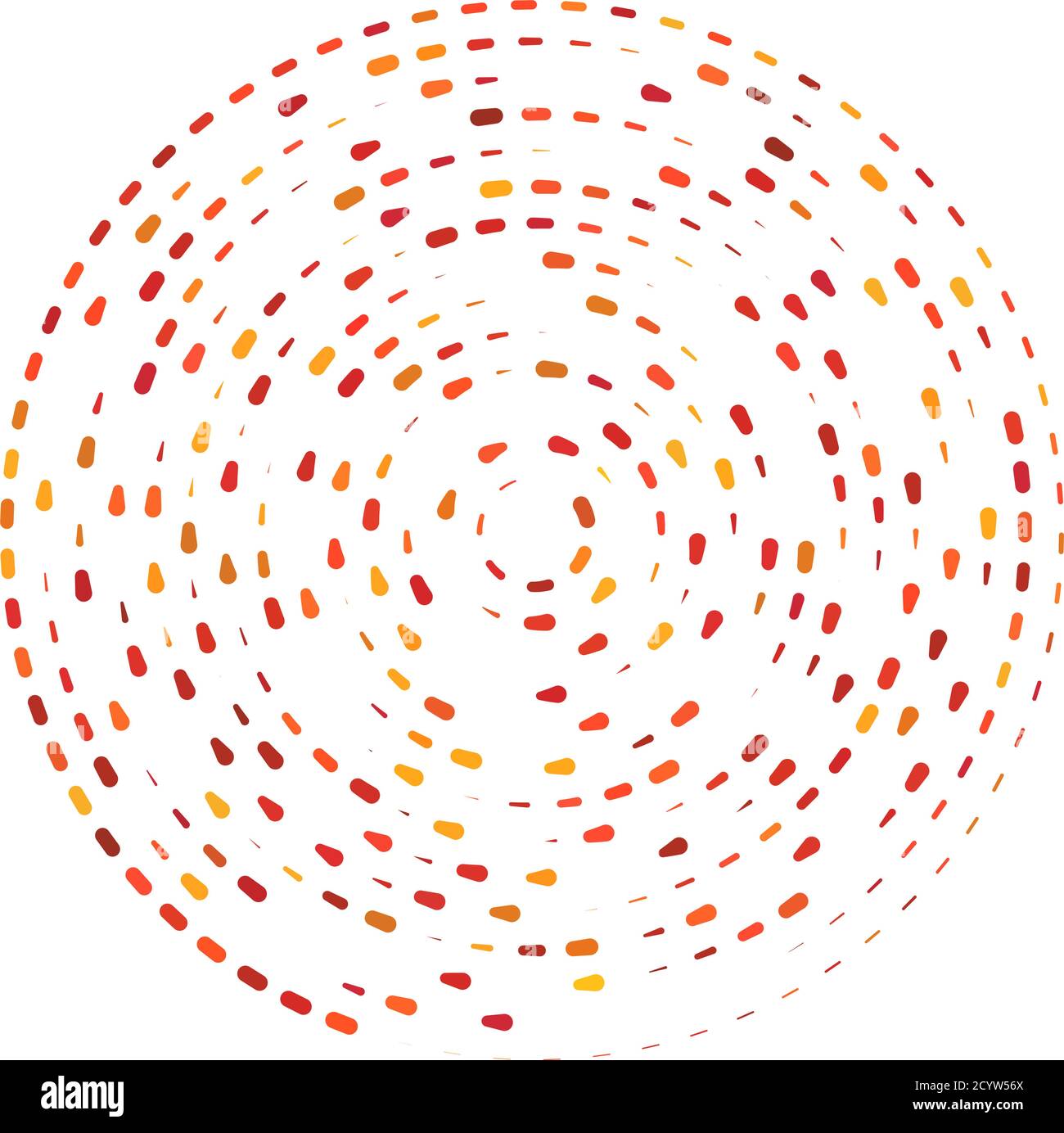 Abstract circular ,radial design element. Geometric radiating dashed ...