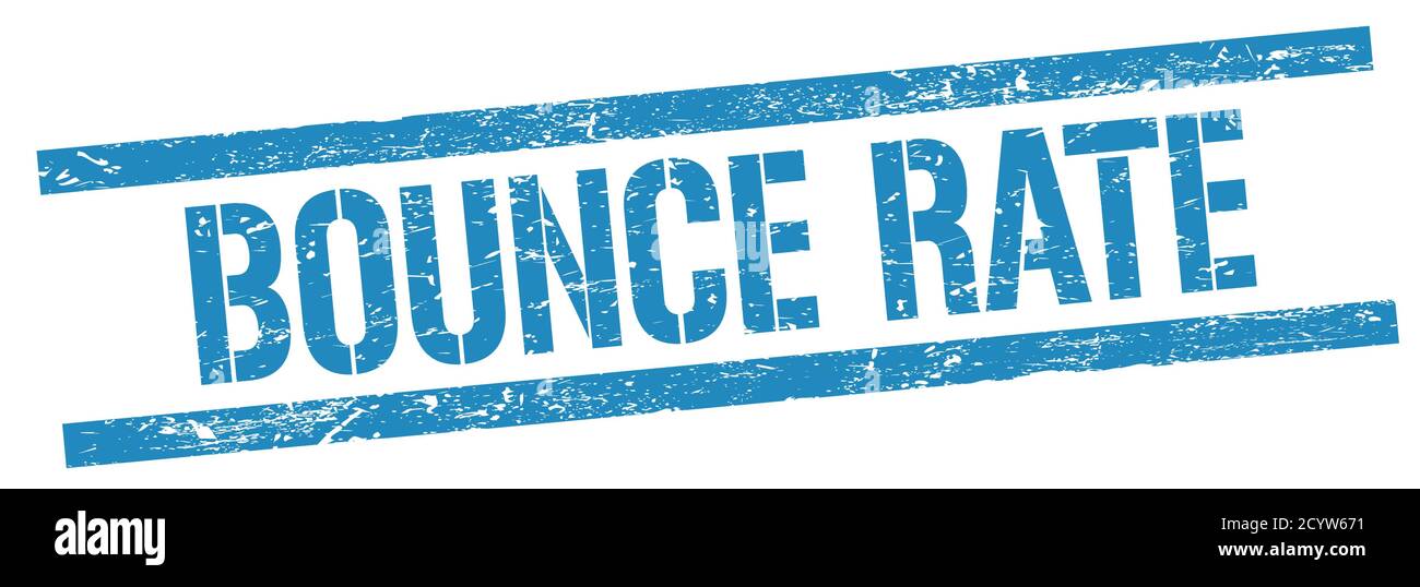 BOUNCE RATE text on blue grungy rectangle stamp sign Stock Photo - Alamy