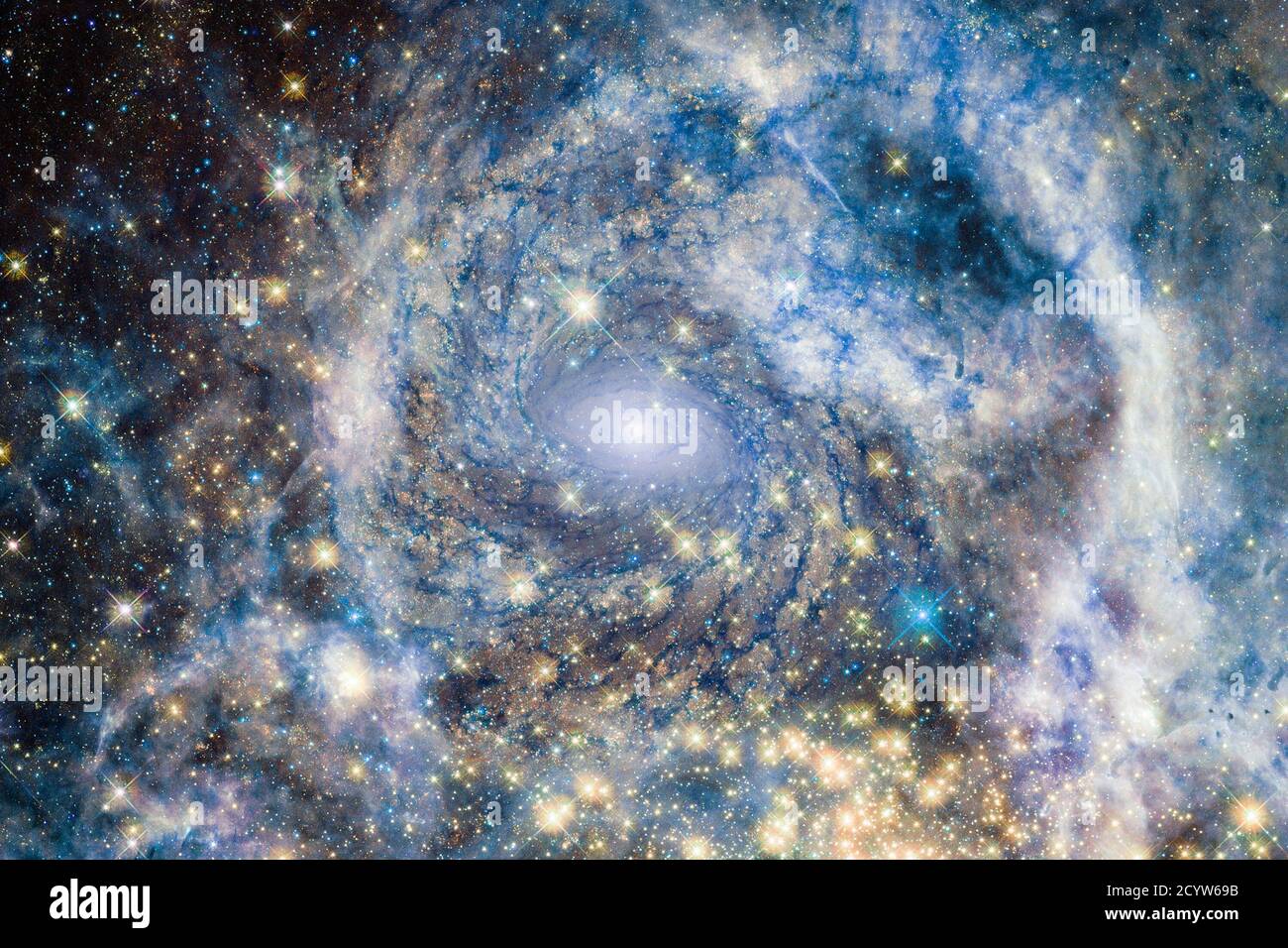 Nebula, cluster of stars in deep space. Science fiction art. Elements ...