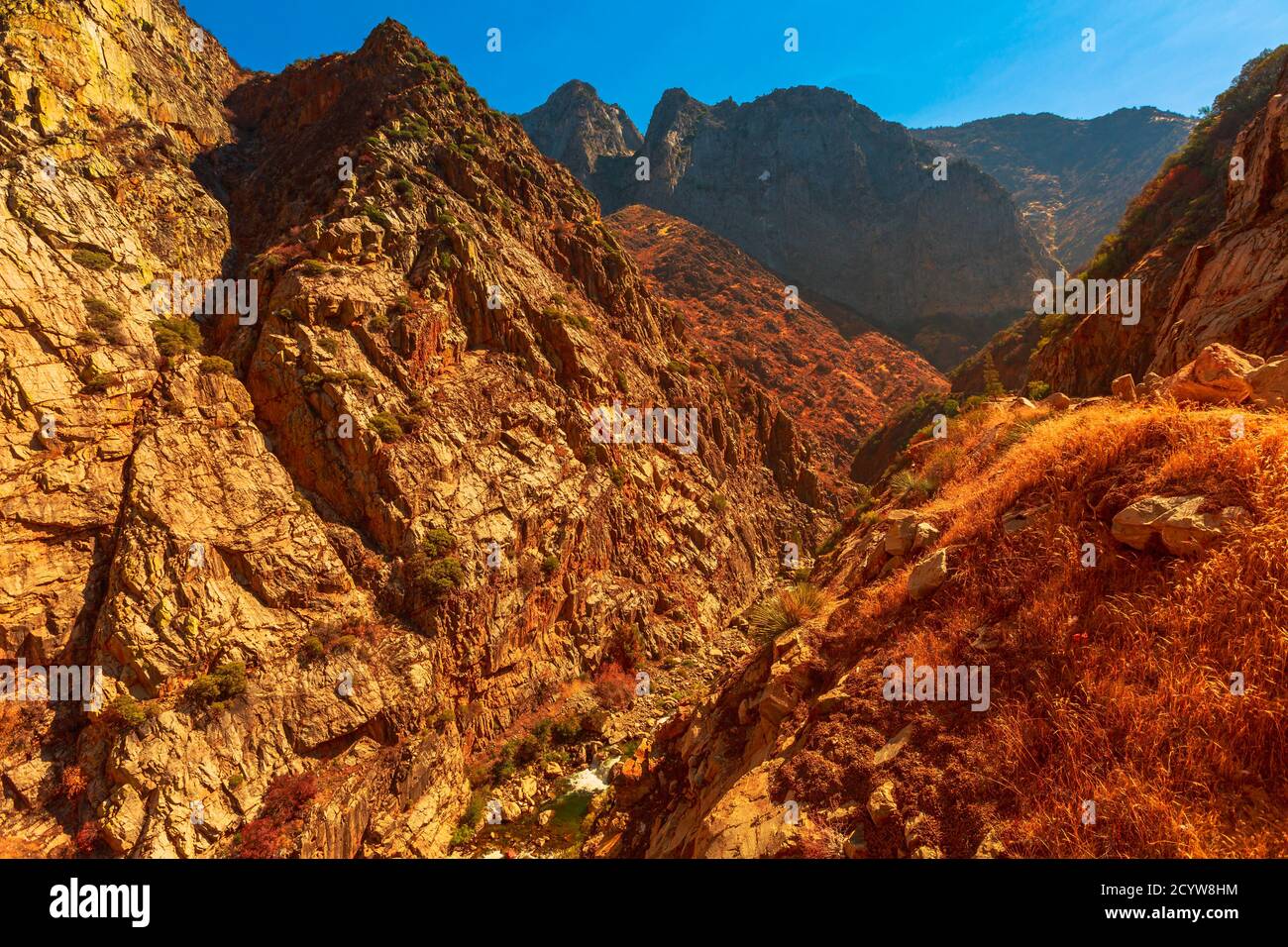 Sunset On Kings River Canyon Scenic Byway Aerial View Highway 180 In