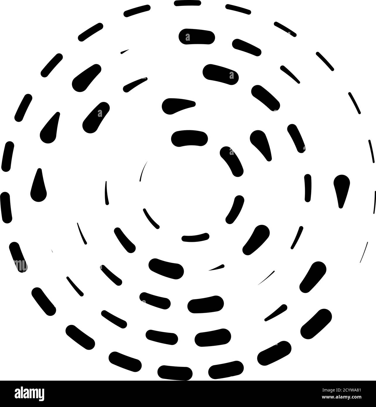 Abstract circular ,radial design element. Geometric radiating dashed ...