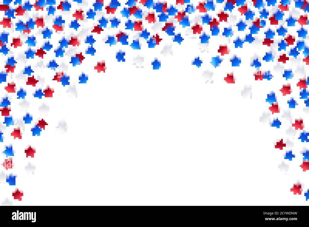 USA celebration confetti stars in national colors Blue, red and white ...
