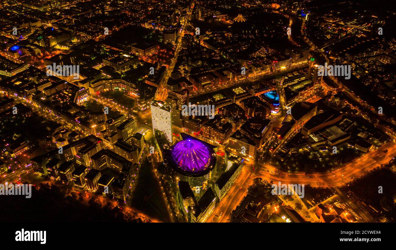 Potsdamer platz night aerial hi-res stock photography and images - Alamy