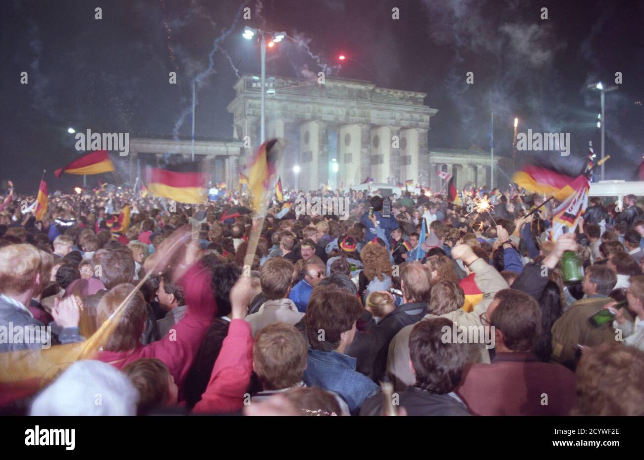 File photo taken Oct. 3, 1990, shows people celebrating German ...