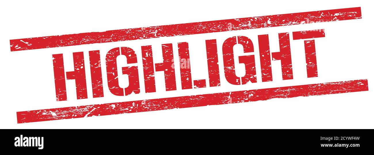 HIGHLIGHT text on red grungy rectangle stamp sign Stock Photo - Alamy