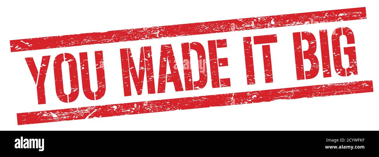 YOU MADE IT BIG text on red grungy rectangle stamp sign Stock Photo - Alamy