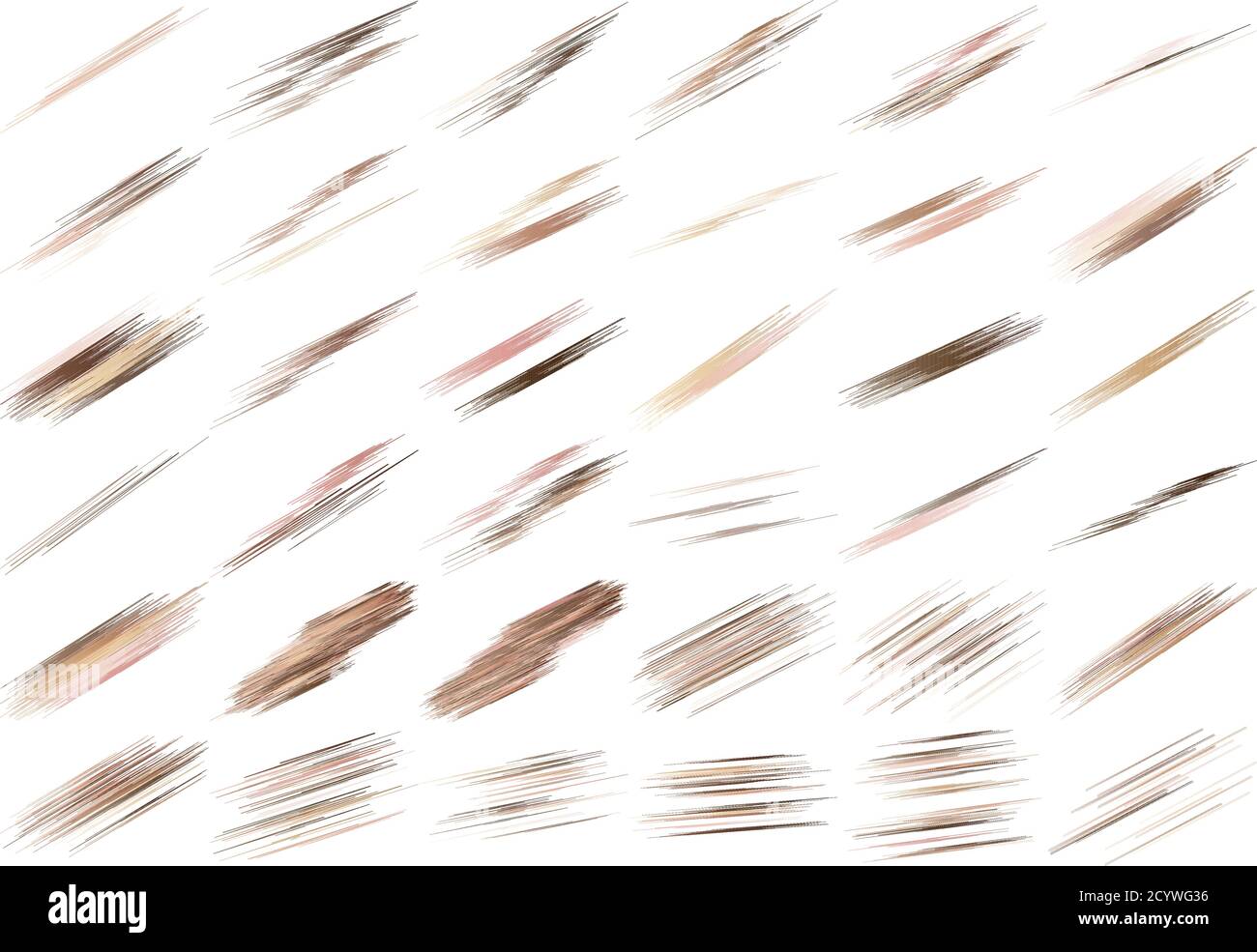 Set of scribble, sketchy lines, stripes like makeup, foundation samples ...