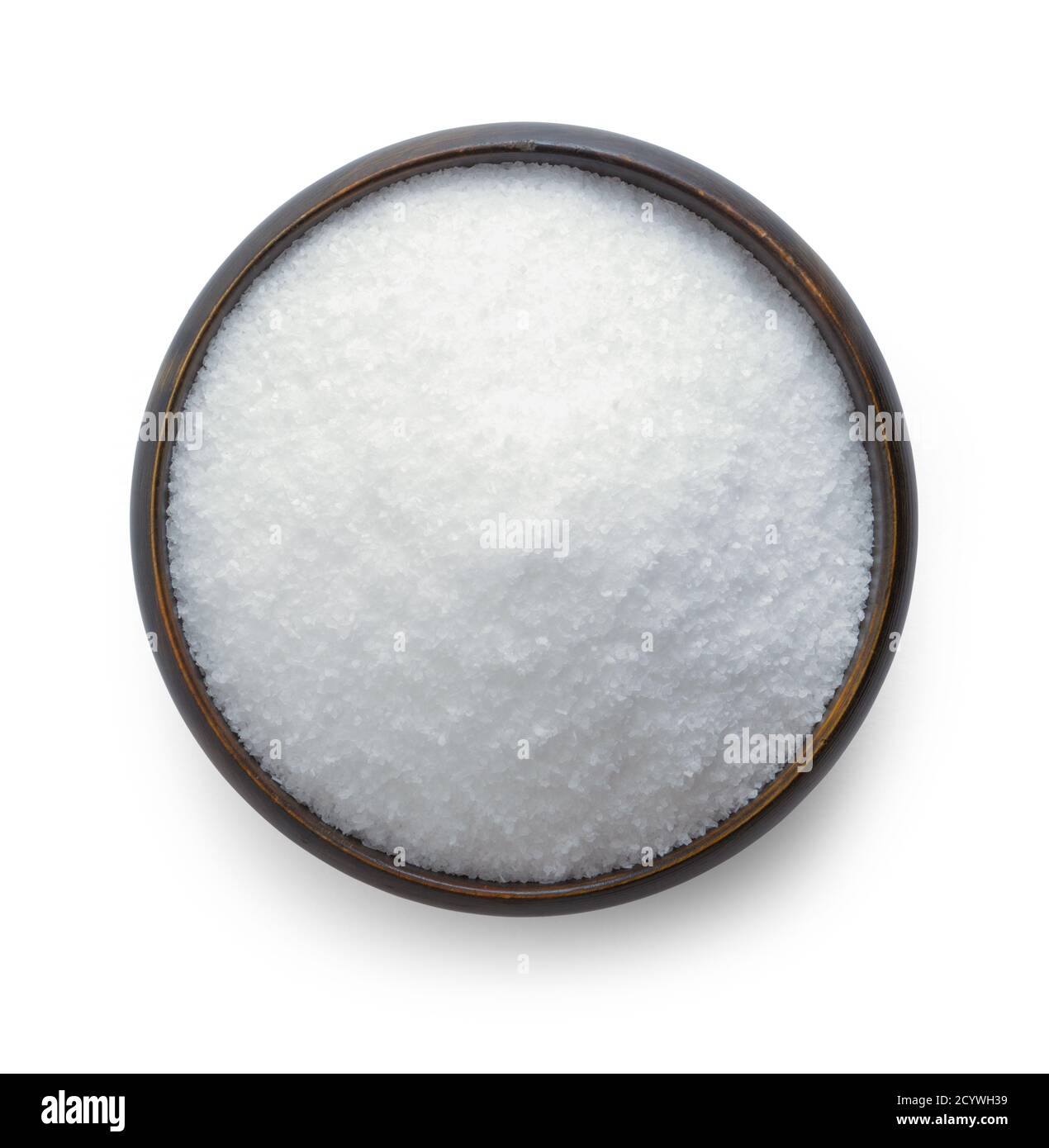 Bowl Full of Salt Top View Isolated on White Stock Photo - Alamy