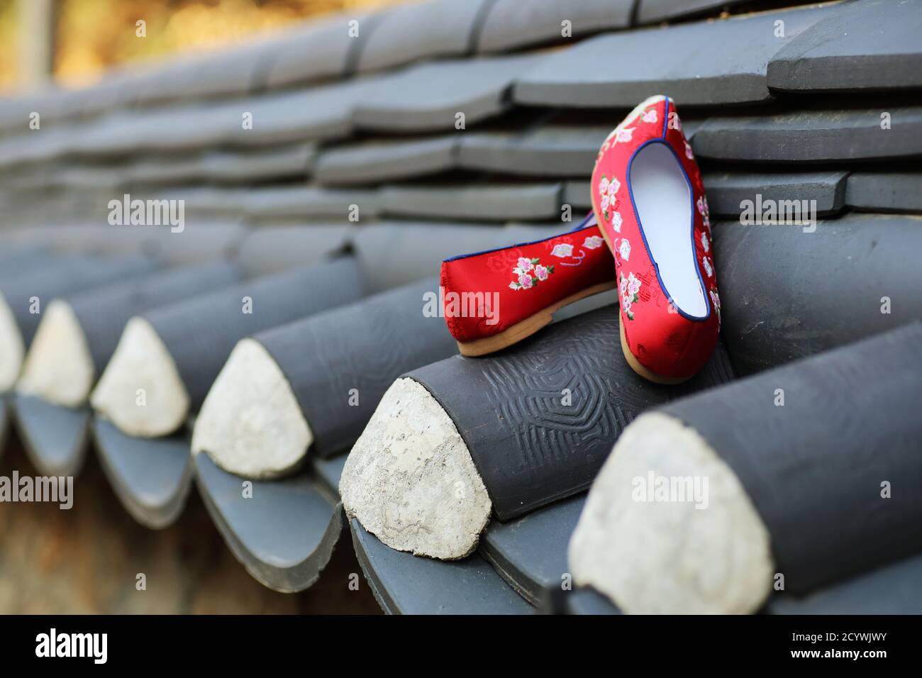 Korean traditional image, flower shoes Stock Photo - Alamy