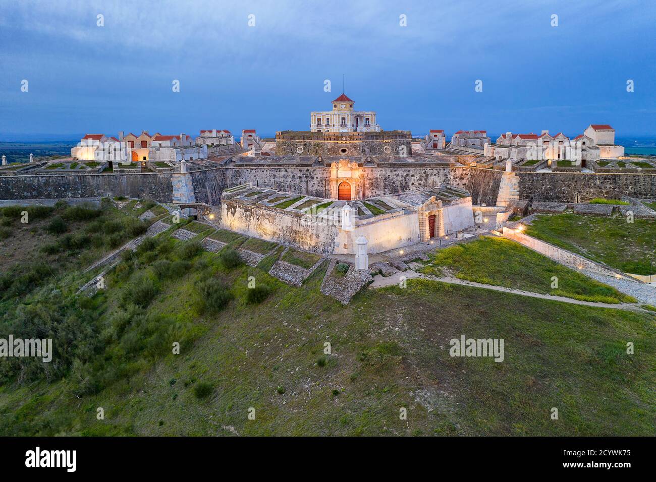 Elvas Fort drone aerial view of Forte Nossa Senhora da Graca in ...