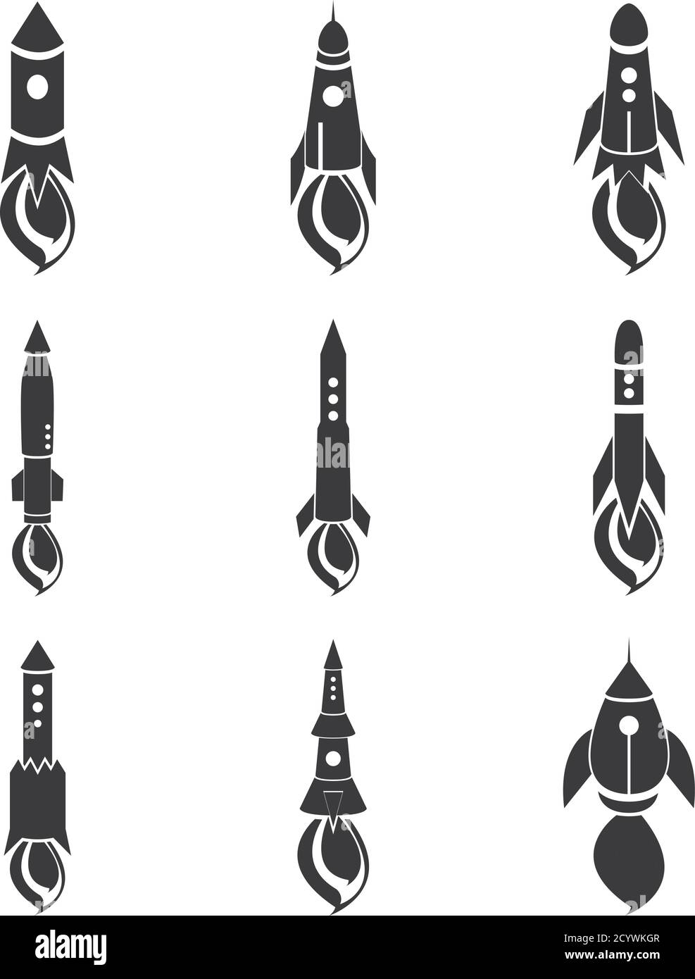 Rocket icon. Rocket silhouette. Rocket set vector. Icon design rocket ...