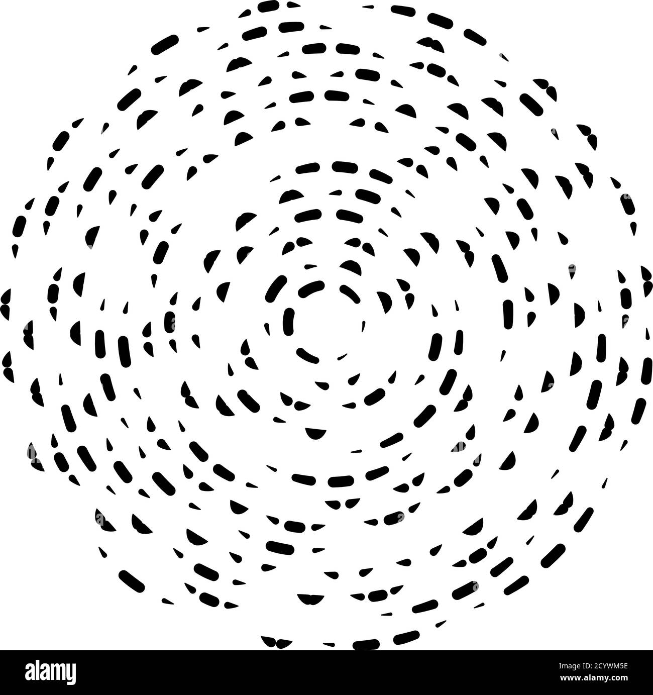 Abstract circular ,radial design element. Geometric radiating dashed ...