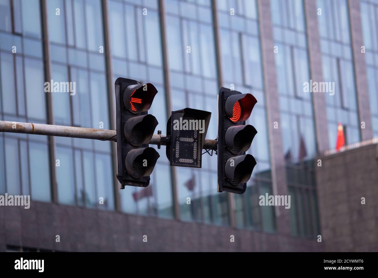 Red traffic light on pedestrian in China, Asia Stock Photo - Alamy