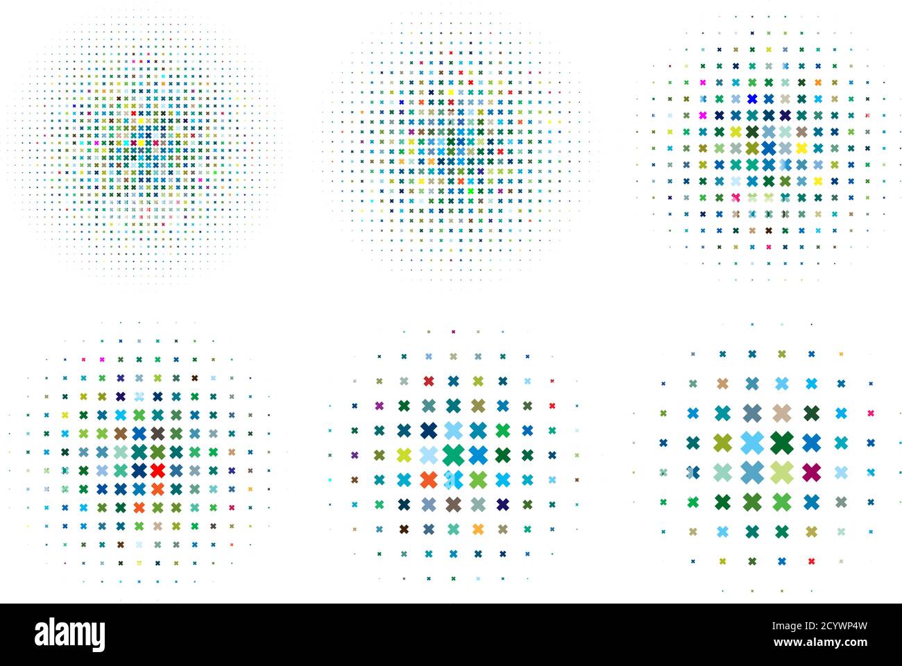 Set of Circles made of plus, cross marks, signs Stock Vector Image ...