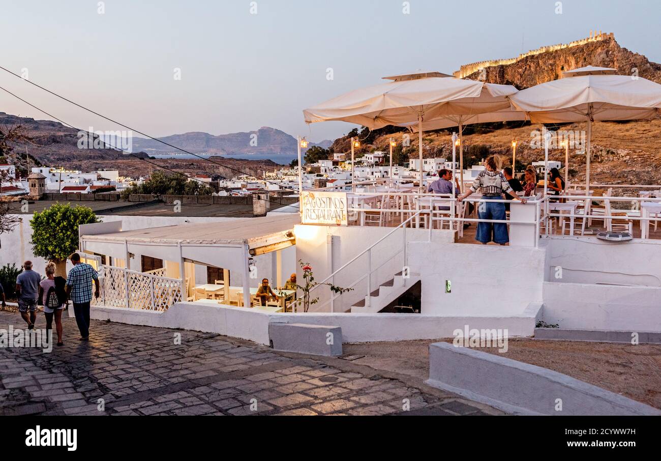 Lindos by night hi-res stock photography and images - Alamy