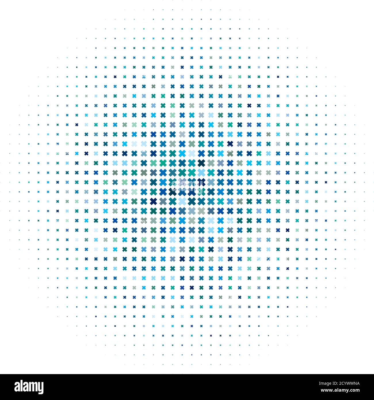 Circle made of blue plus, cross marks, signs. Geometric circle Stock ...