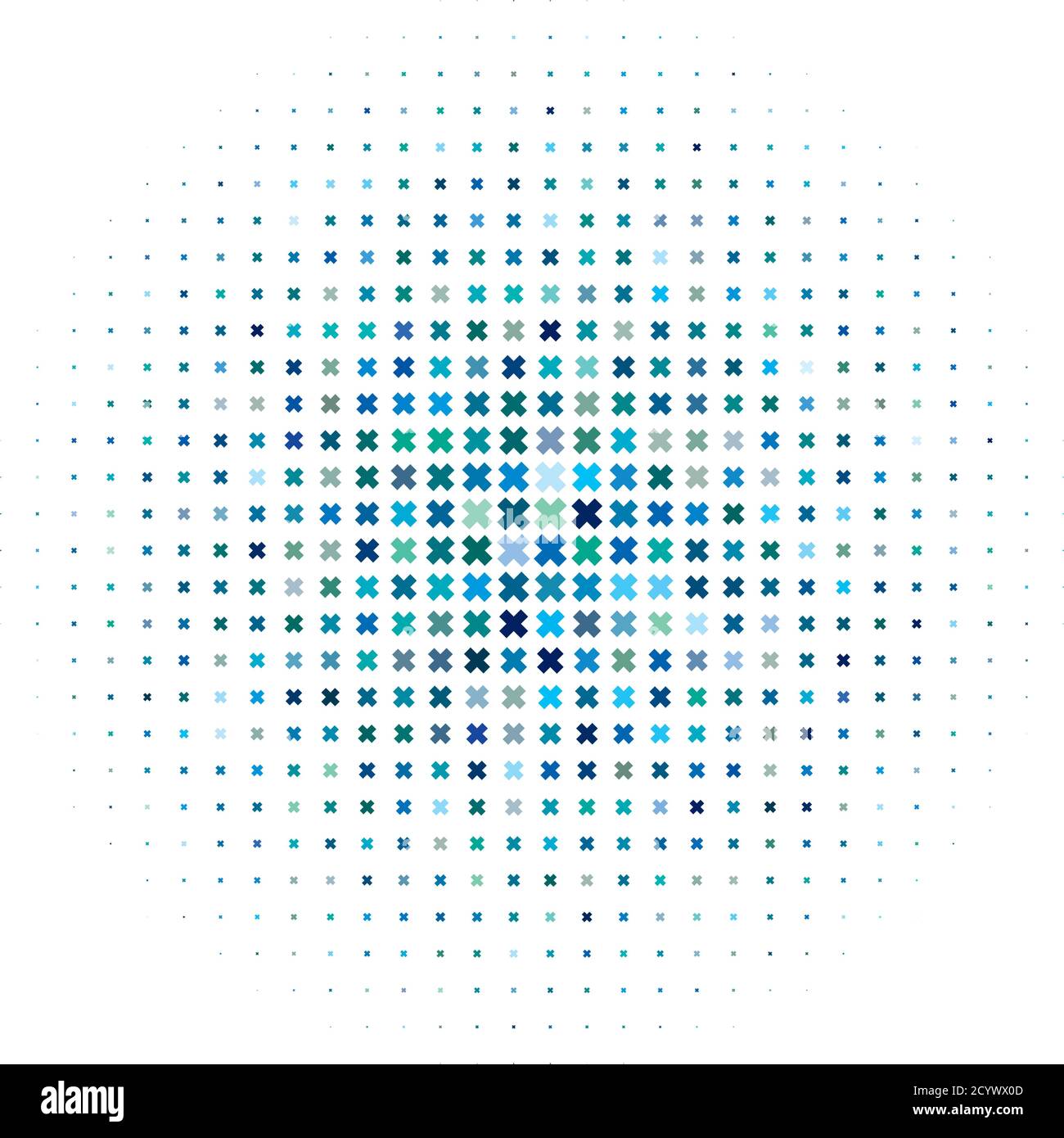 Circle made of blue plus, cross marks, signs. Geometric circle Stock ...