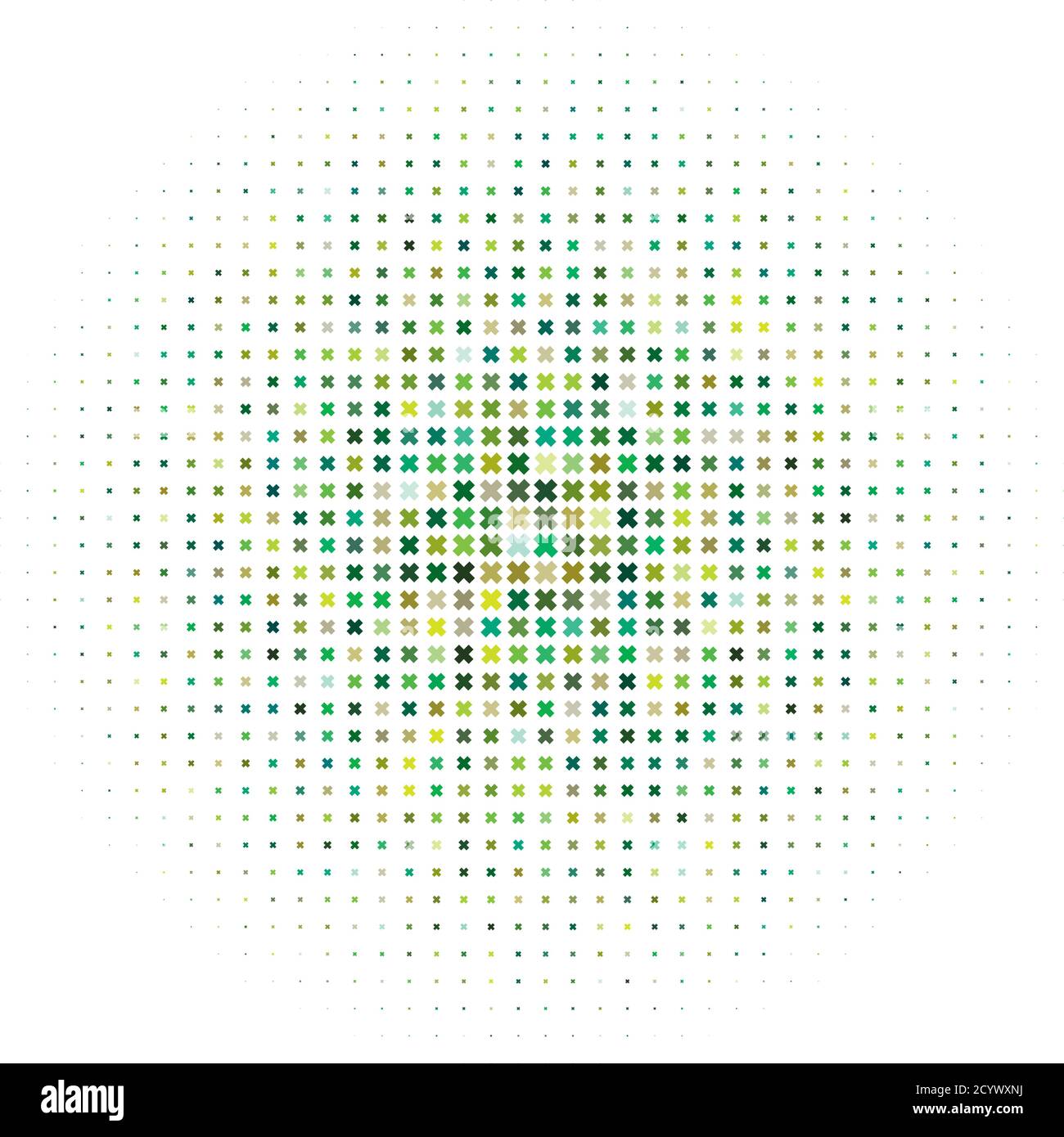 Circle made of green plus, cross marks, signs. Geometric circle Stock ...
