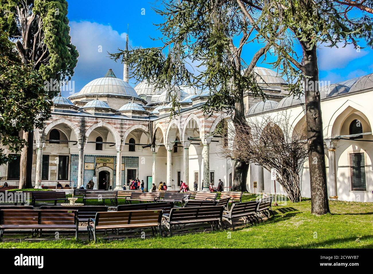 The courtyard of Topkapi Palace, the primary residence of the Ottoman ...