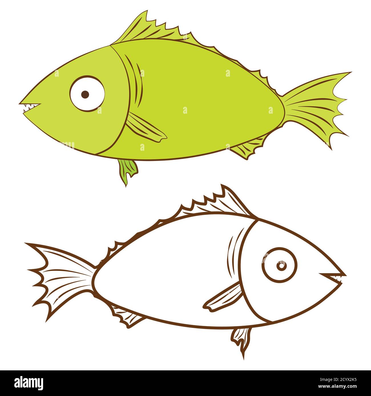 Two fish isolated on a white background, icon, herring - vector ...