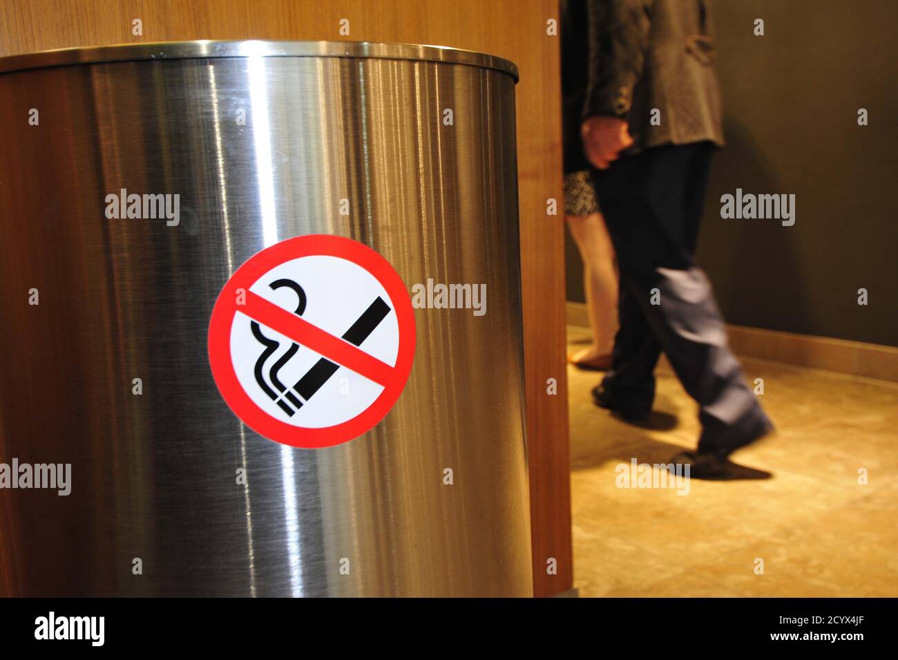 smoking ban or smoking prohibited sign with pictogram of a filter ...