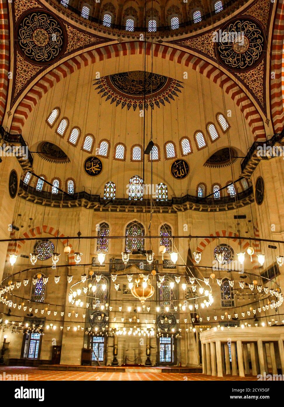 Interior of the Suleymaniye Mosque in Istanbul, Turkey Stock Photo - Alamy